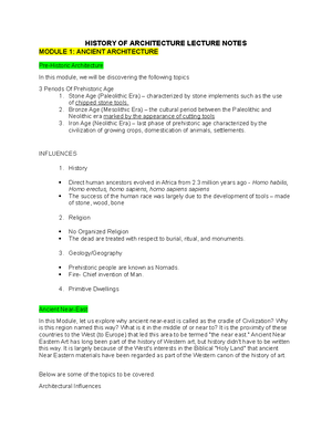 Theory OF Architecture 1 Module 1 - THEORY OF ARCHITECTURE 1 1: Introduction to Theory of - Studocu