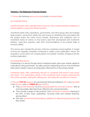 Tutorial ANS - TUTORIAL 1 NATURE AND SCOPE OF FINANCIAL PLANNING (G1 ...