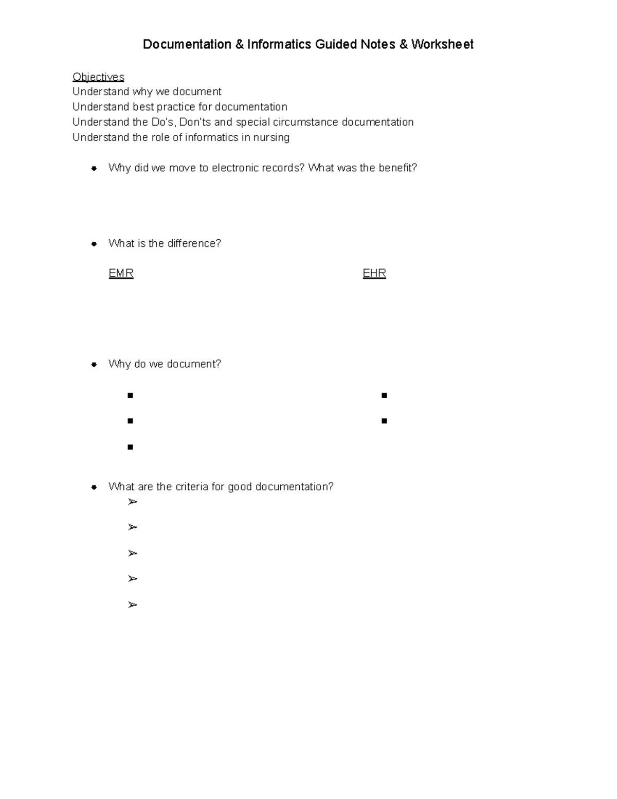 BC Documentation and Informatics Guided Notes - Documentation ...