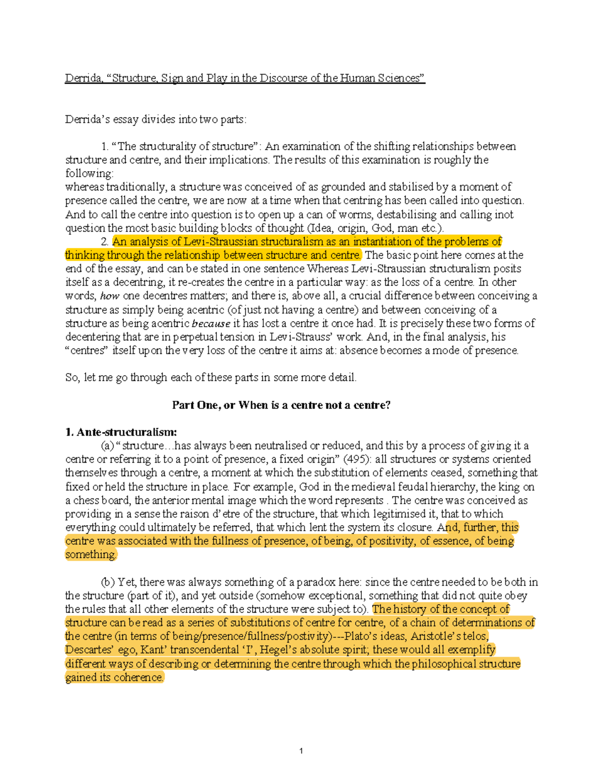 Derrida, MIT Open Course Ware - Derrida, “Structure, Sign and Play in ...