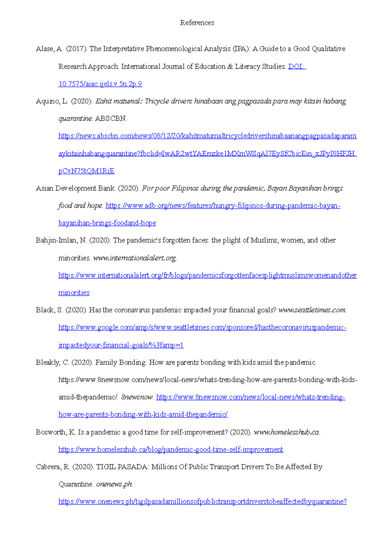 Bibliography - It can be helpful. Atleast. - References Alase, A. (2017 ...