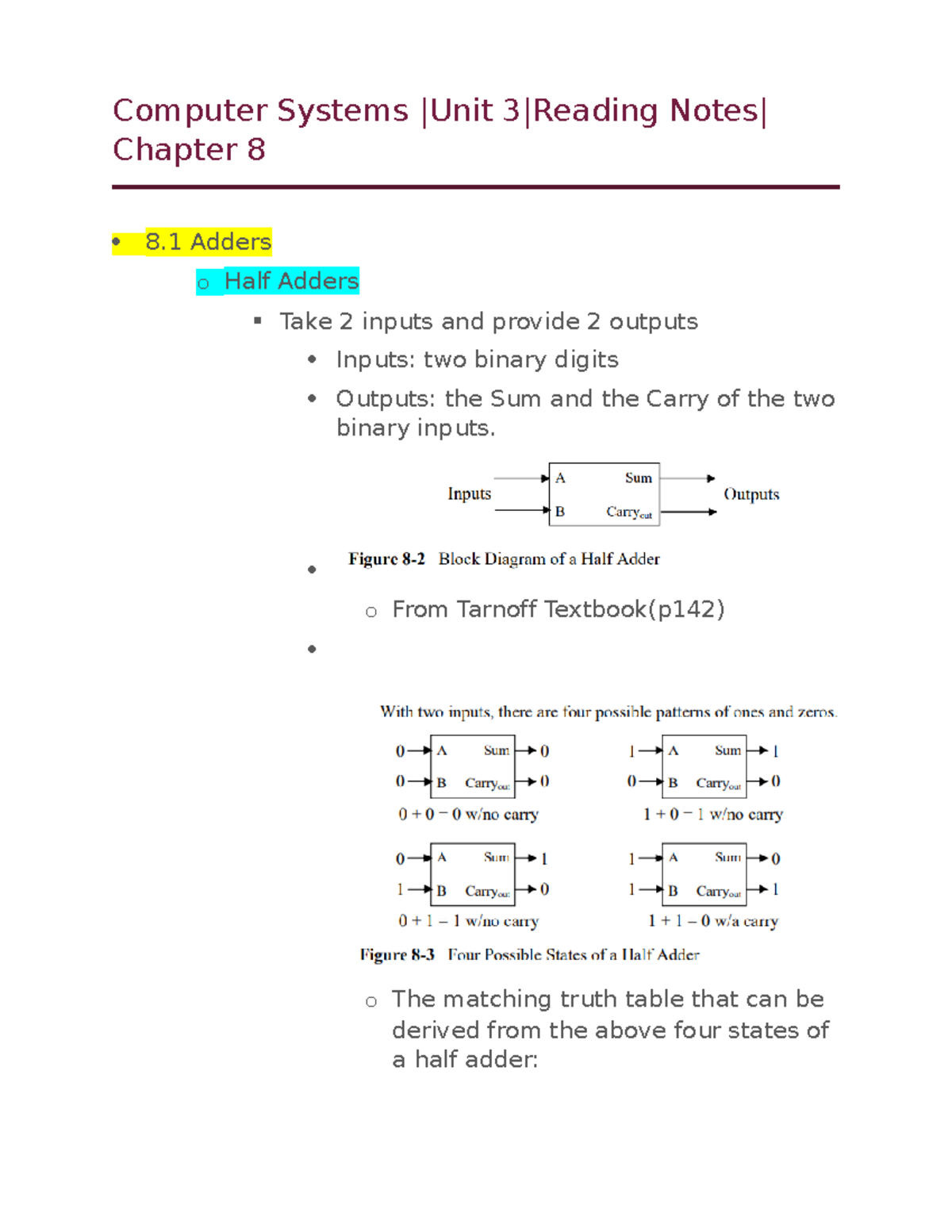 Notes- Chapter 8 Reading Notes - Computer Systems |Unit 3|Reading Notes ...