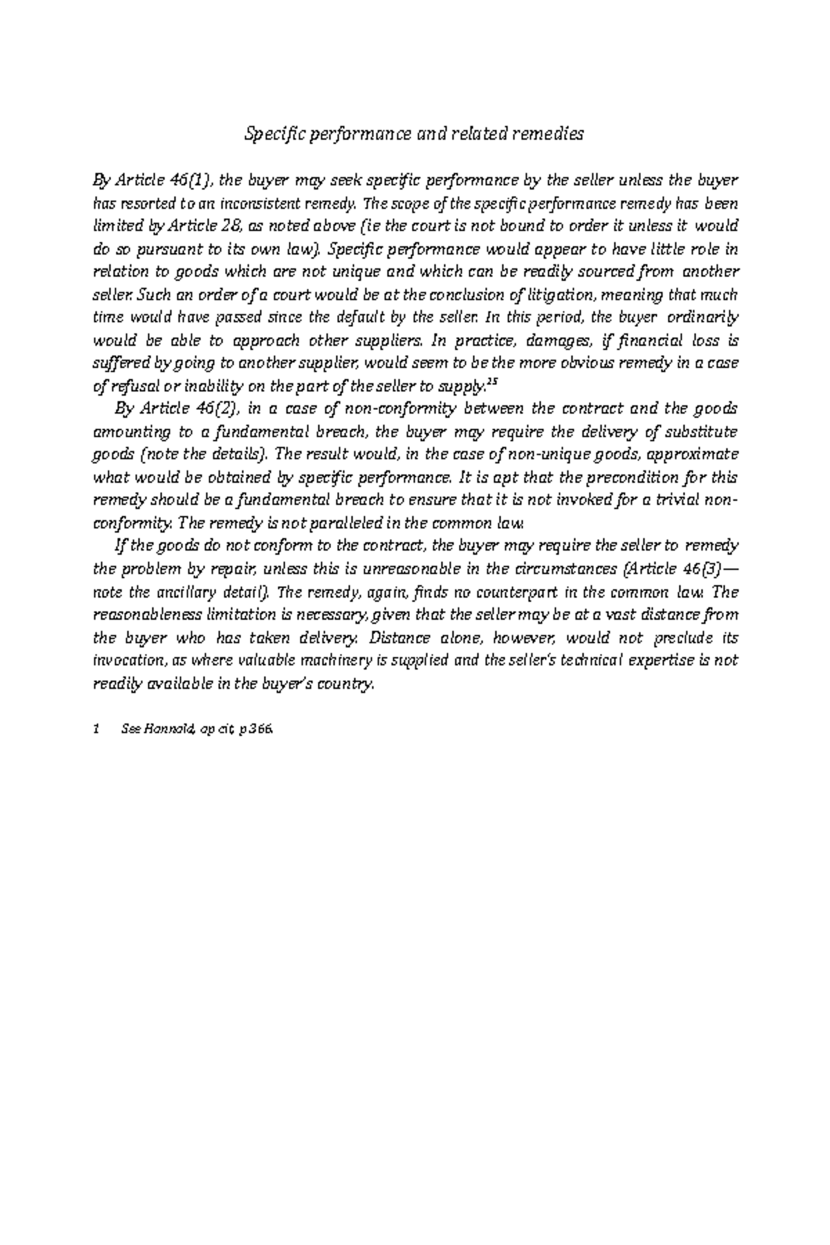 Specific performance and related remedies - The scope of the specific ...