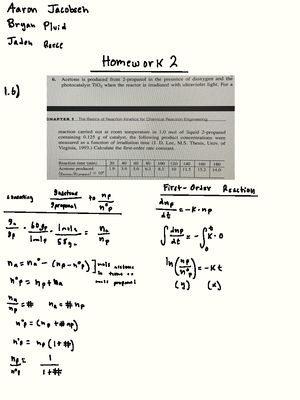 Reaction Engineering Exam 4 Study Guide Answers - CHE 4060 - Exam 4 ...
