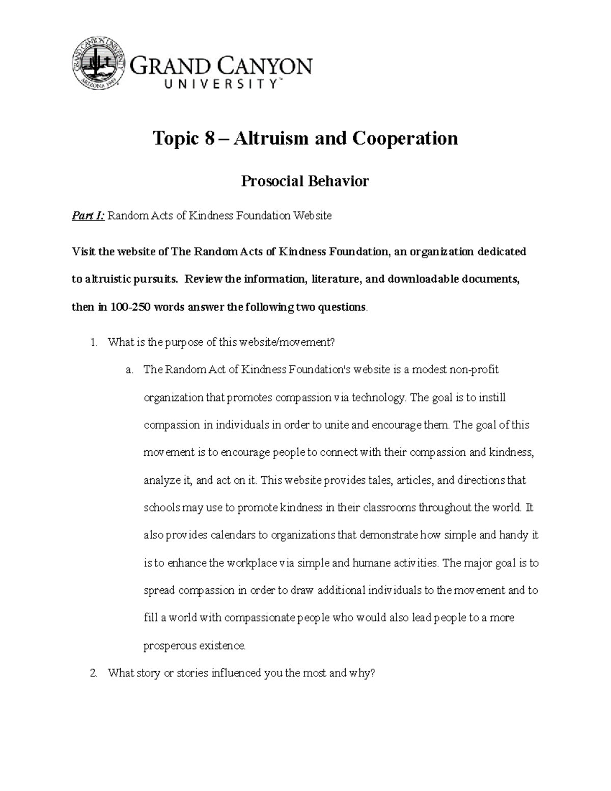 PSY362 Prosocial Behavior - Topic 8 – Altruism and Cooperation ...