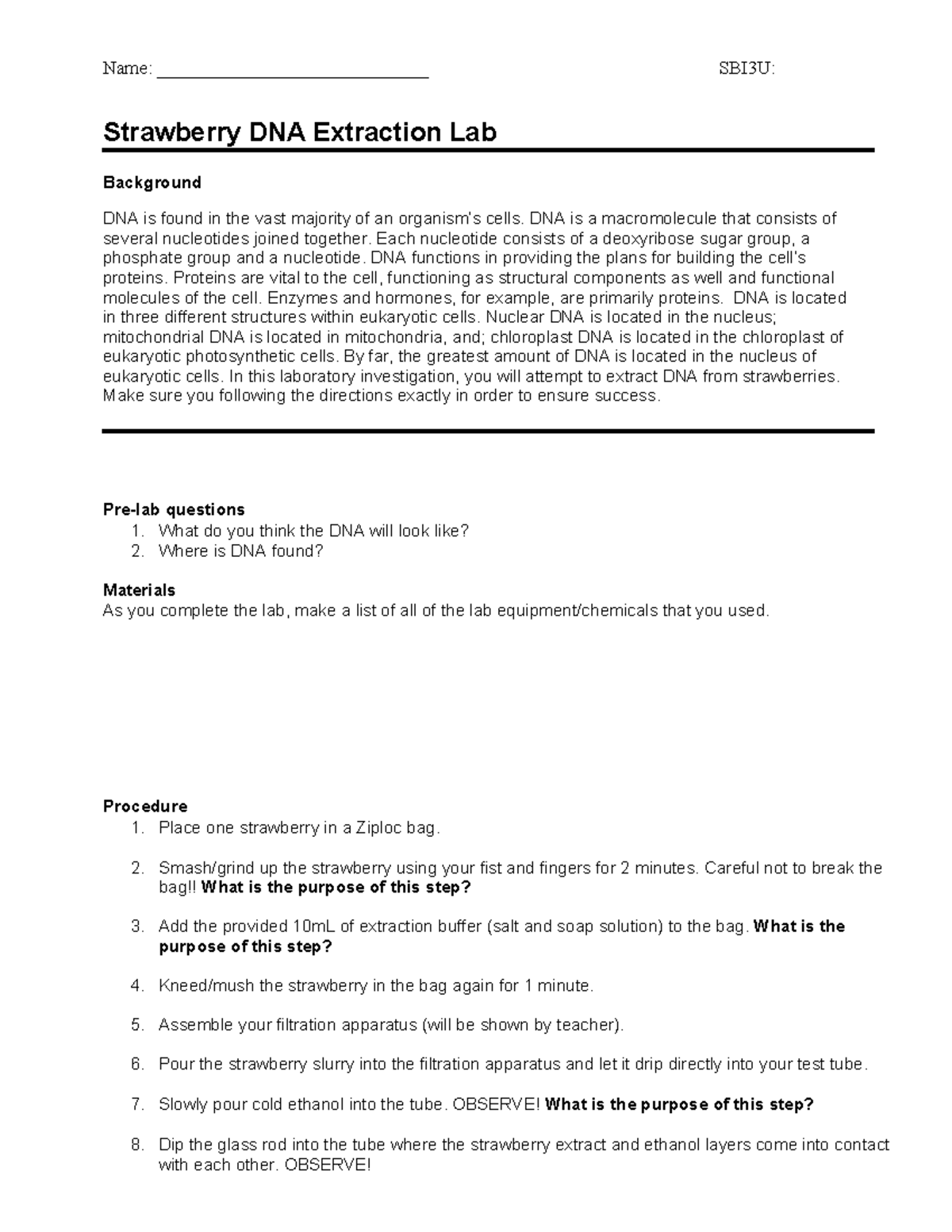1. Extracting Strawberry DNA Lab Instructions and Rubric - Copy (1 ...