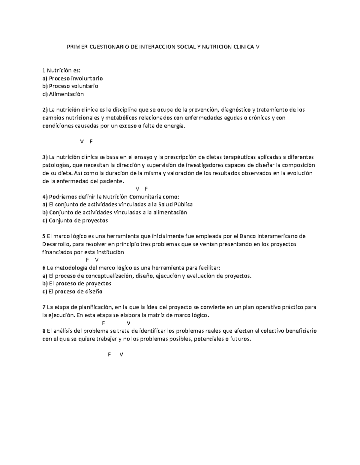 Cuestionario DE Interaccion Social Y Nutricion Clinica V 1 - PRIMER CUESTIONARIO DE INTERACCION ...