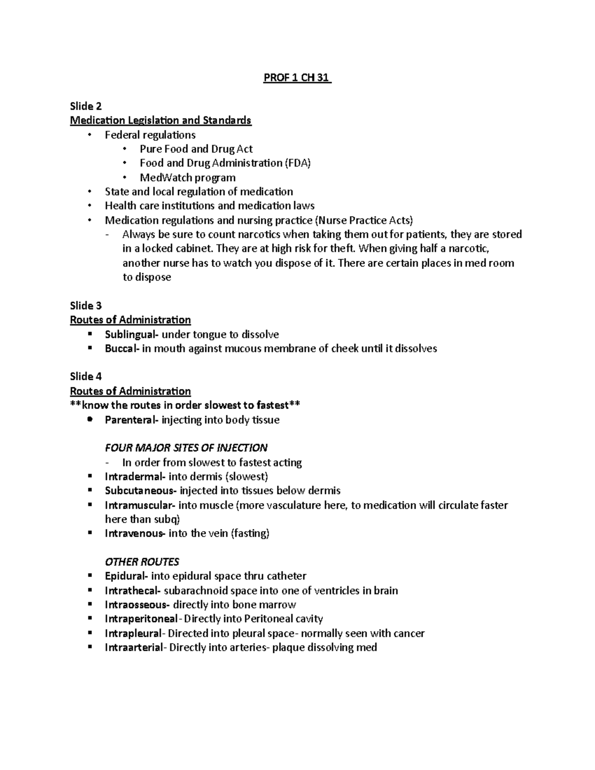PROF 1 CH 31 - Dr. Weaver - PROF 1 CH 31 Slide 2 Medication Legislation ...