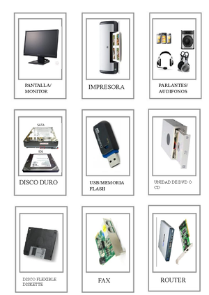 Memorama y conceptos - MODEM PLACA MADRE PROCESADOR RAM MODEM DD ...