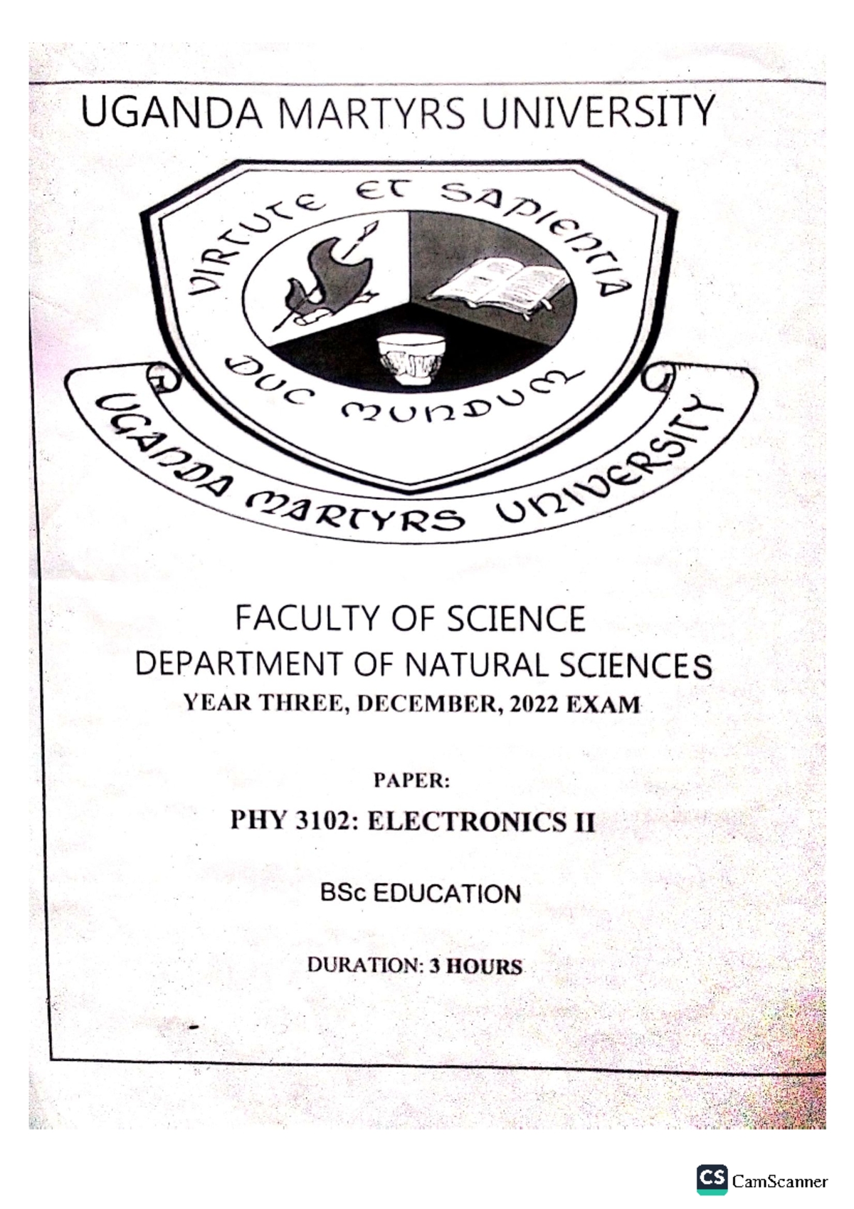 Electronics 2 Question Paper - Masters of Education - Studocu