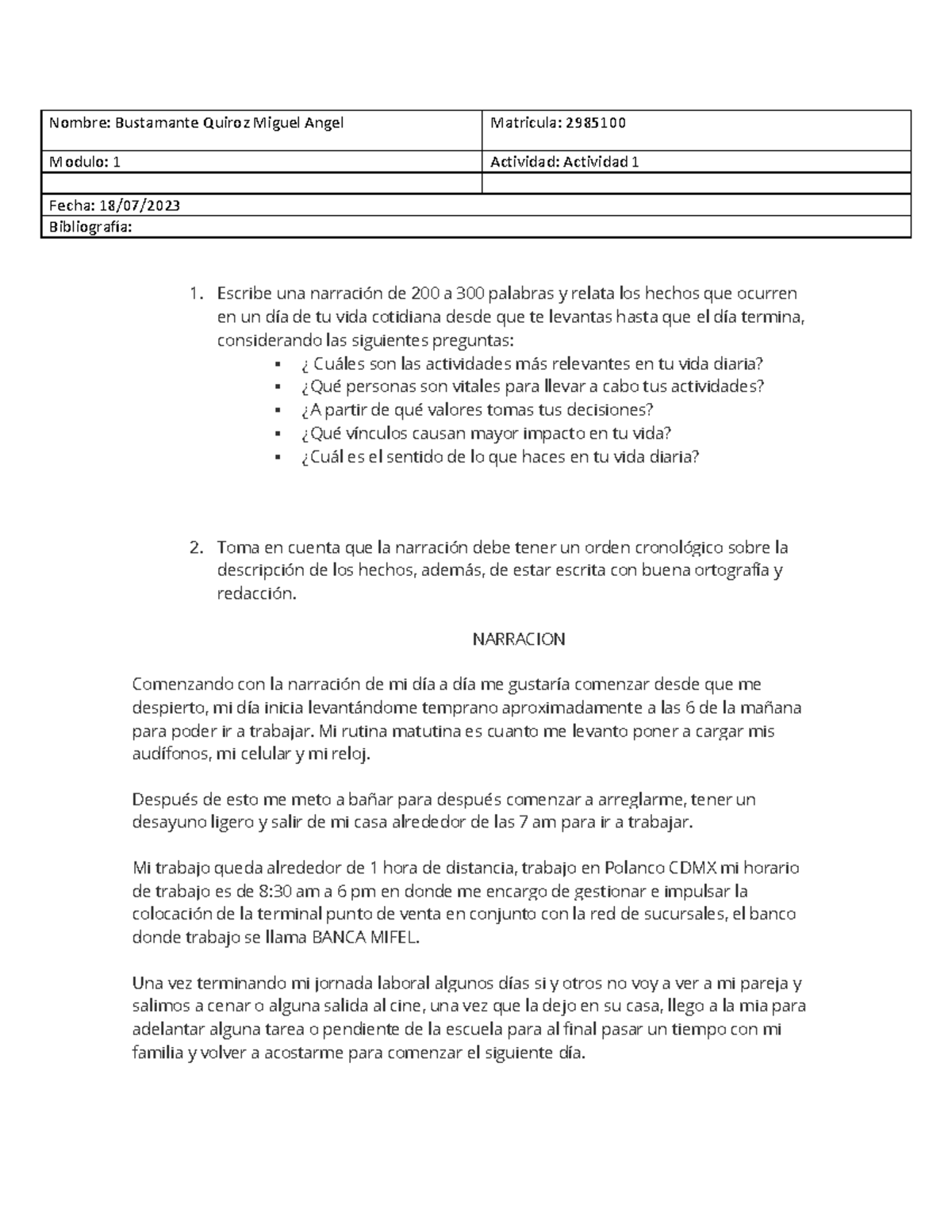 Actividad 1 Etica - PRACTICA PARA QUE ESTA COSA ME DEJE VER OTRO PROYECTO JAJAJAJ - Nombre ...