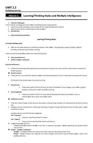 Learners with Exceptionalities - TOPIC: Learners with Exceptionalities ...