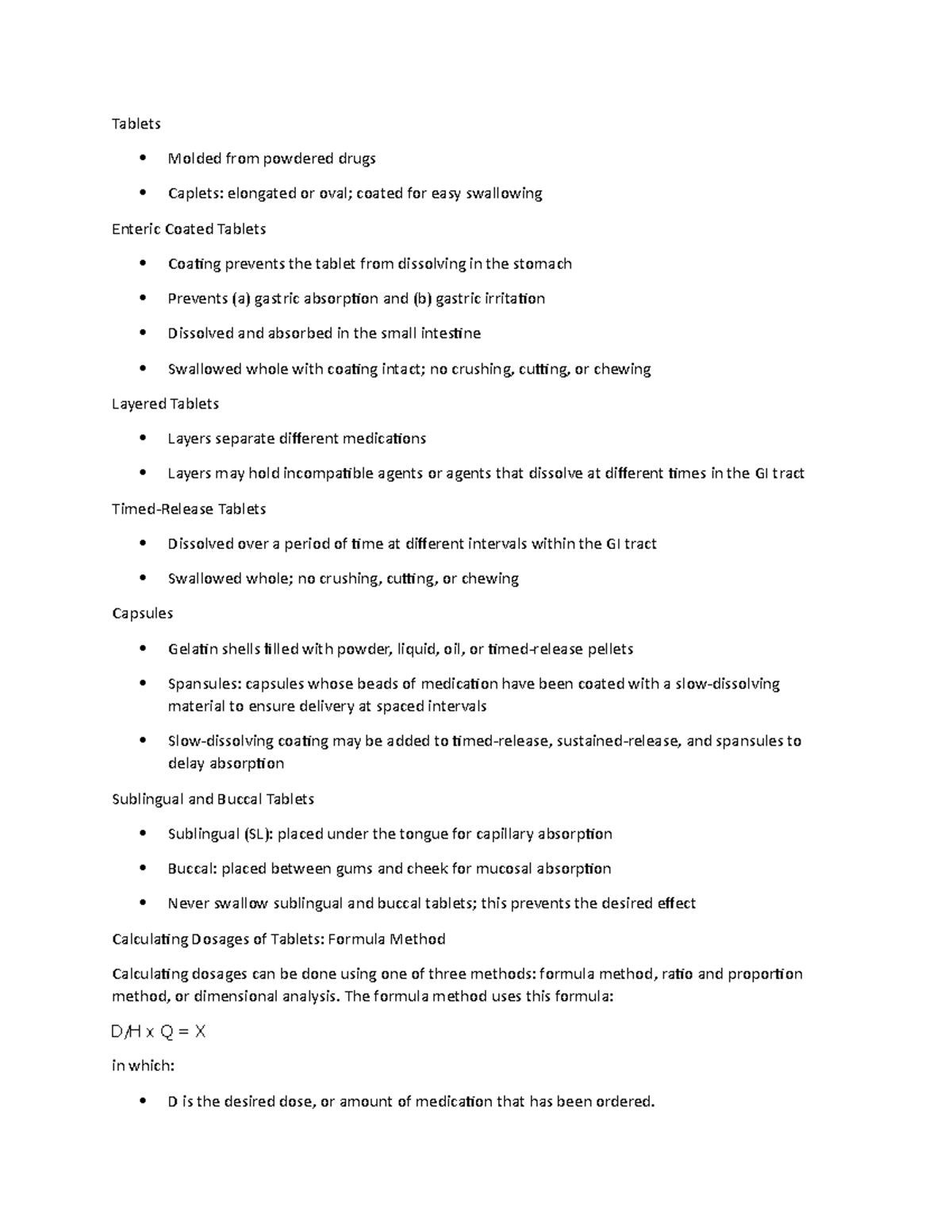 300 med calc dose - NURS 300 notes on calculating med doses - Tablets ...