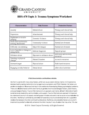 Trauma Informed Treatment Foundations - Running head: TRAUMA-INFORMED ...