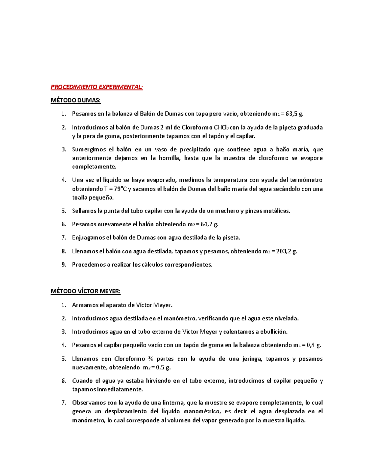 LAB Fisicoquimica Procedimento Experimental - PROCEDIMIENTO ...