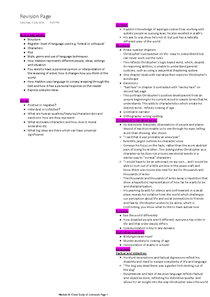 English Study Notes - Common Module: Billy Elliot Module A: 'Inside My ...