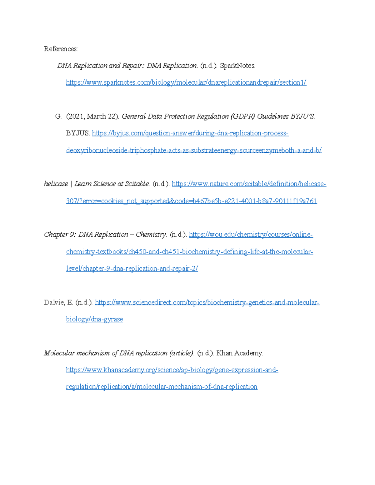 Genbio 2 Reference Central Dogma - References: DNA Replication and ...