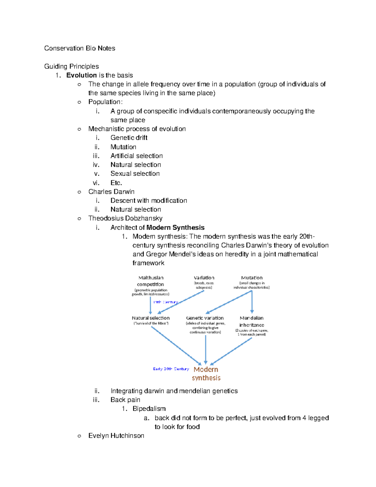 Introduction to Conservation - Conservation Bio Notes Guiding ...