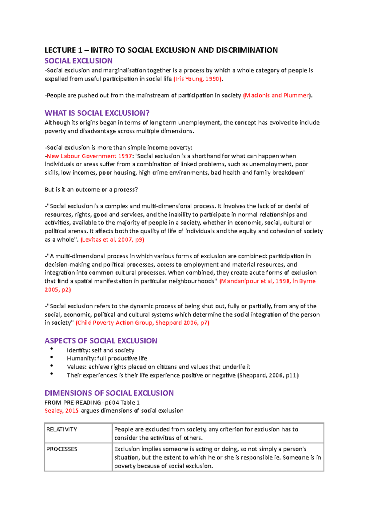 introduction to social exclusion and discrimination - LECTURE 1 – INTRO ...