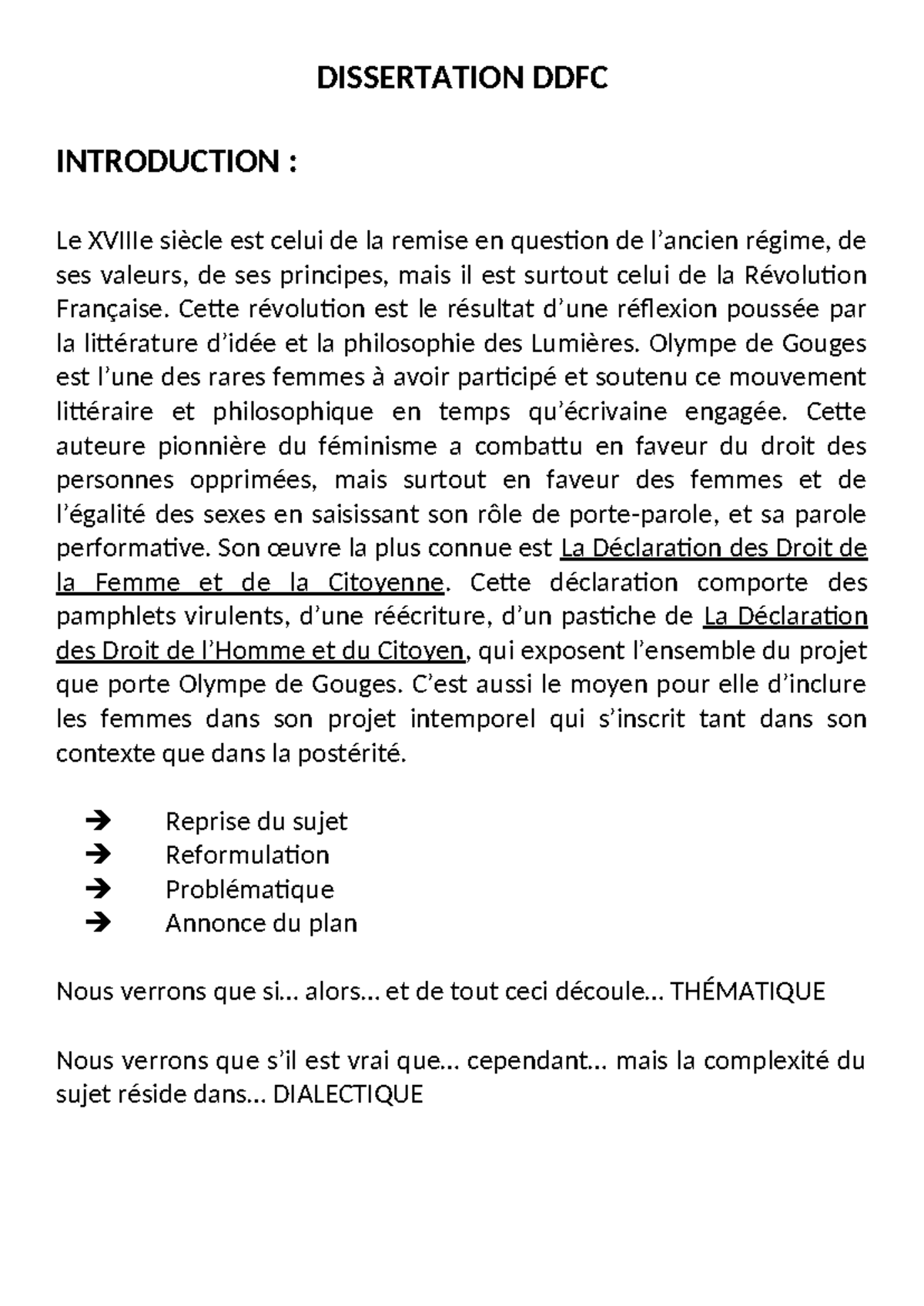 Dissertation-ddfc - Rien - DISSERTATION DDFC INTRODUCTION : Le XVIIIe ...