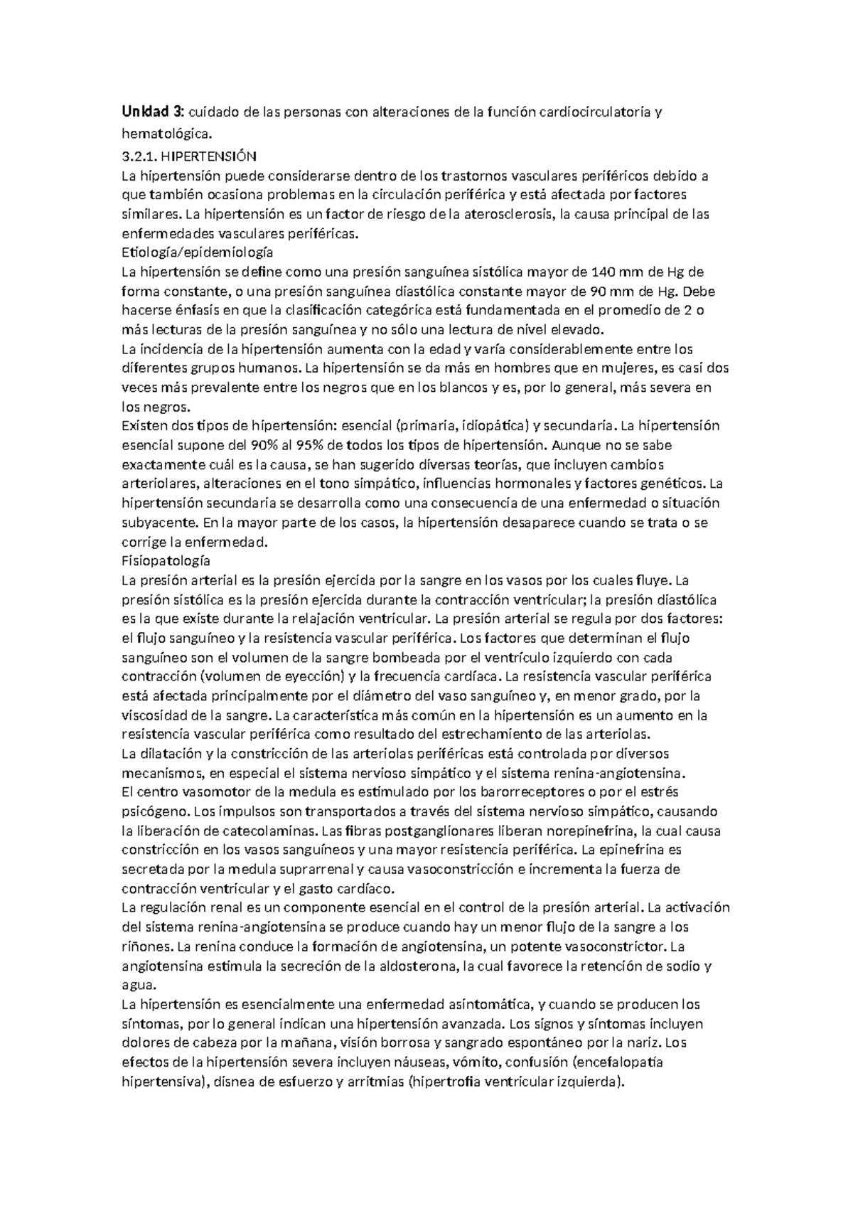 Unidad 3 - asdsada - Unidad 3: cuidado de las personas con alteraciones ...