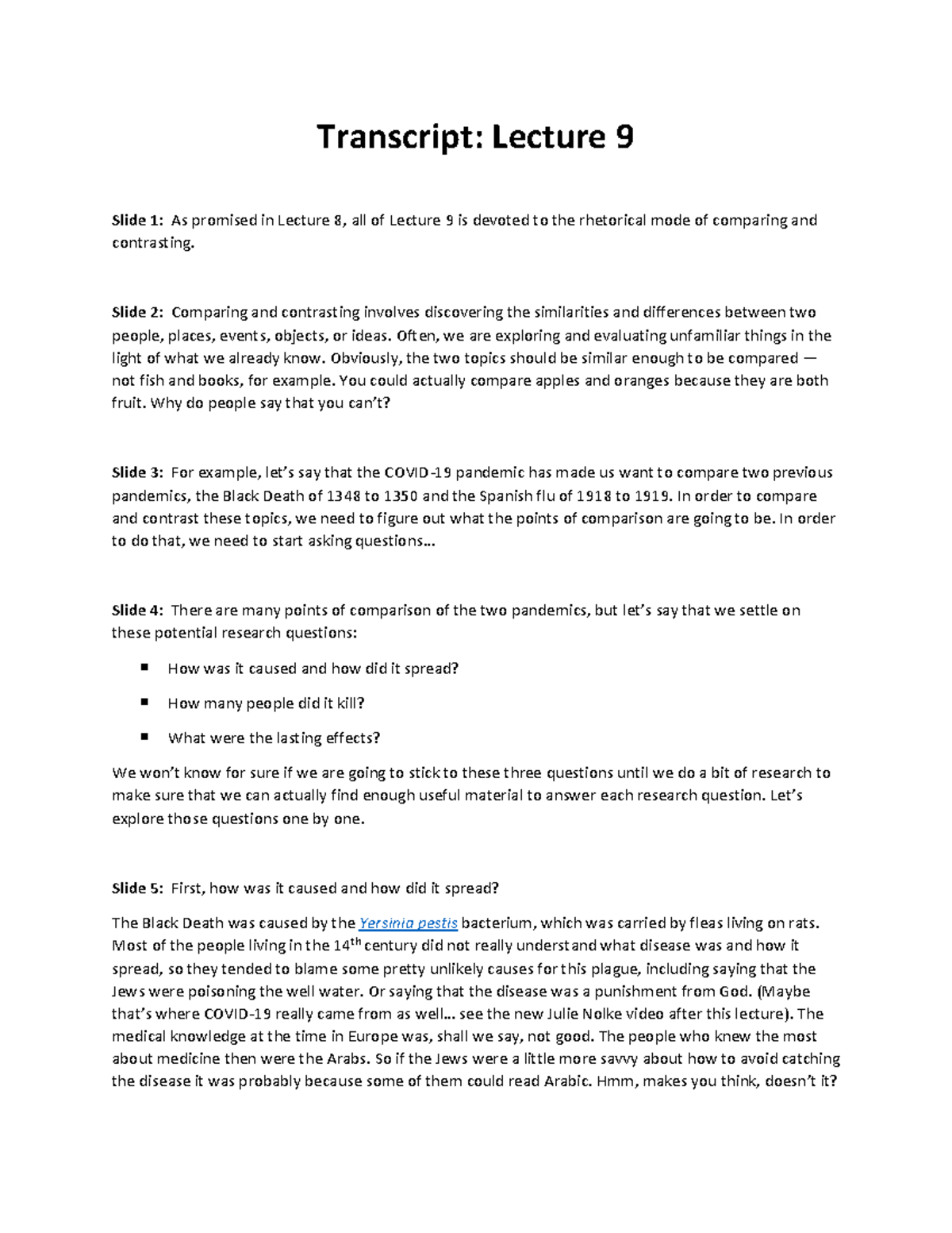 Lecture 9 Transcript - ENG1100 - uOttawa - Studocu