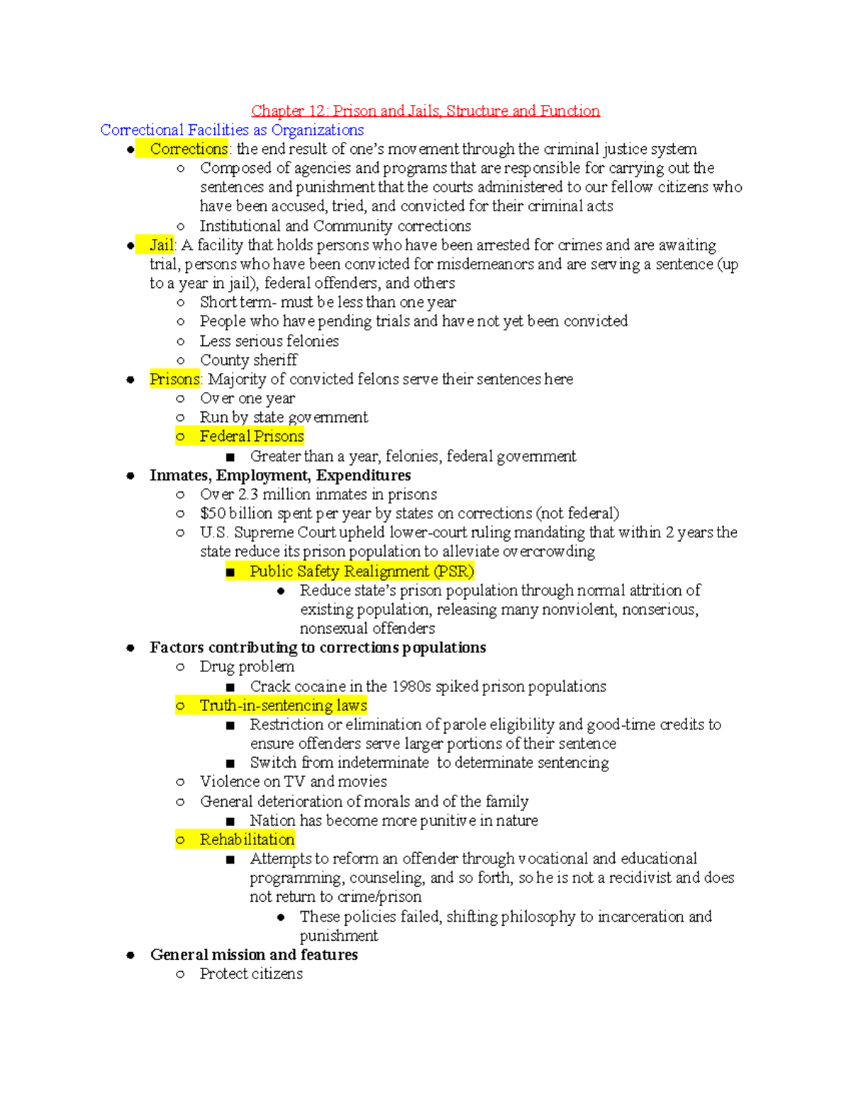 Chapter 12 Prison and Jails, Structure and Function - Chapter 12 ...