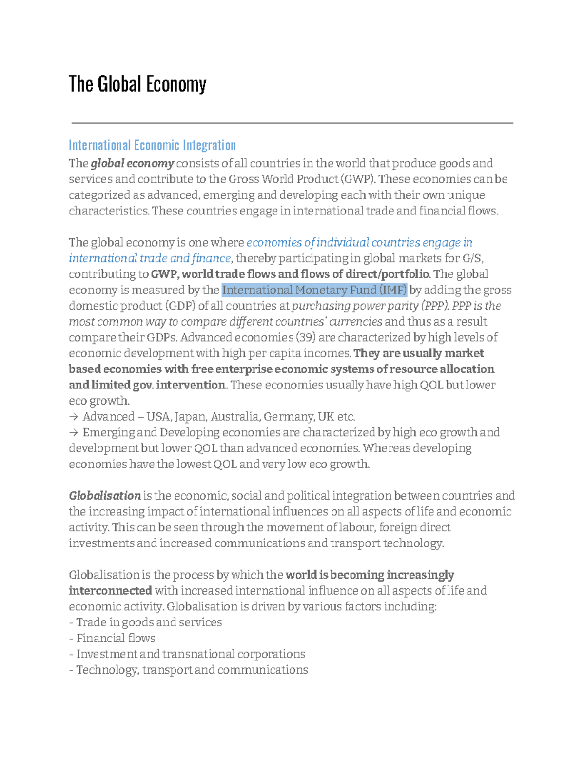 Economics Notes - Google Docs - Studocu