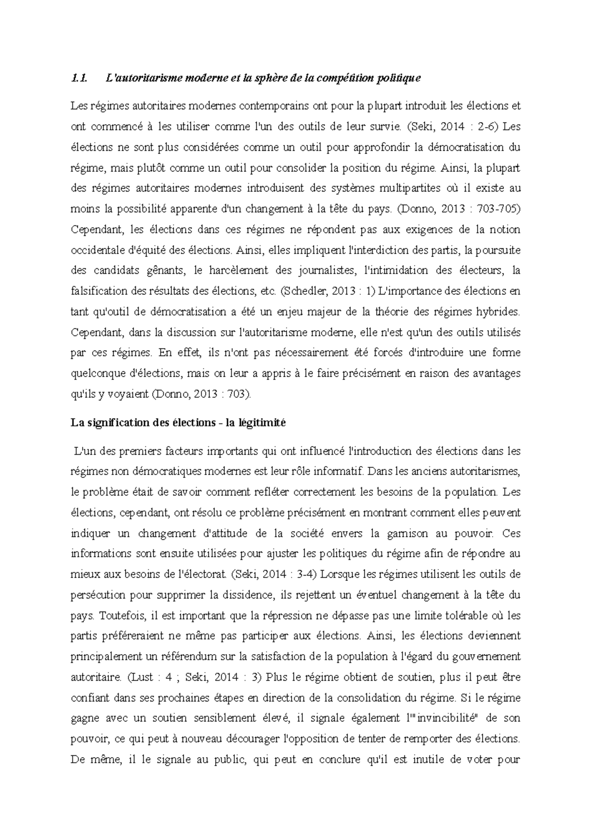 Autoritarisme moderne et la sphère de la compétition politique - L ...