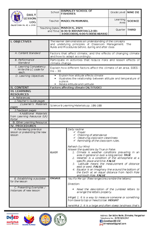 UAM- Vertical- Dimension - DAILY LESSON LOG DepEd Order No. 42, s. 2016 ...