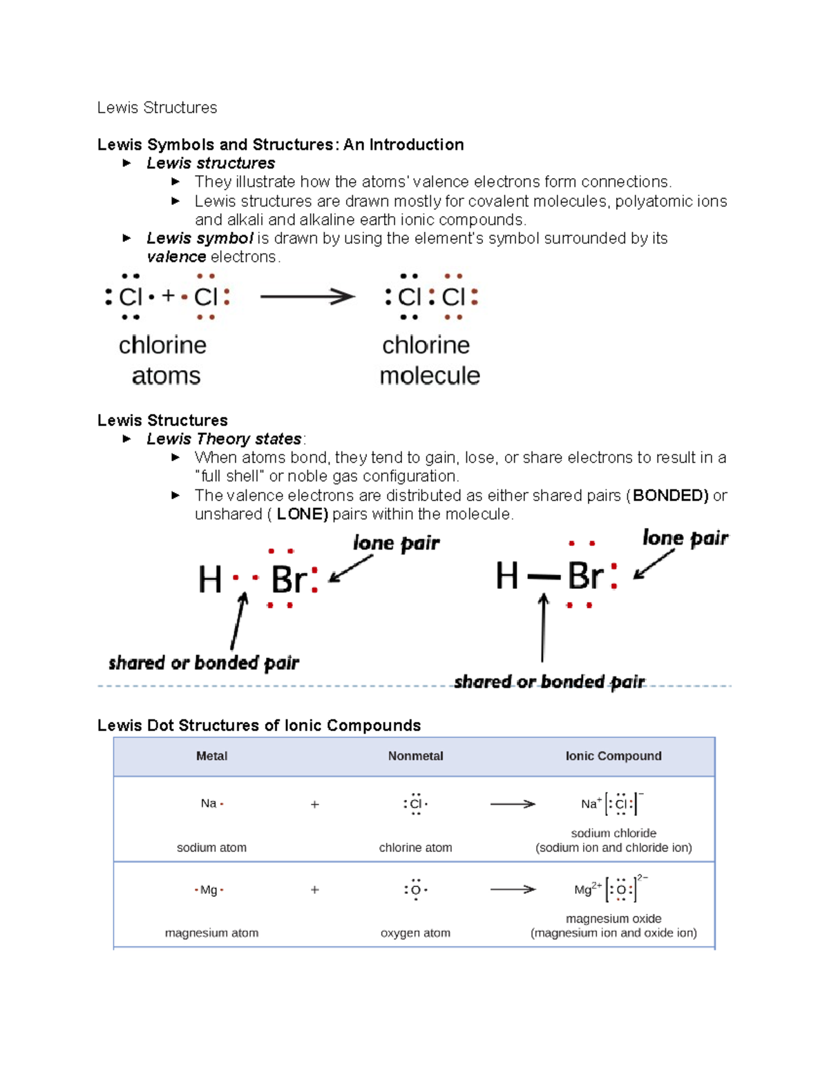Lewis Structures - Lewis Structures Lewis Symbols and Structures: An ...
