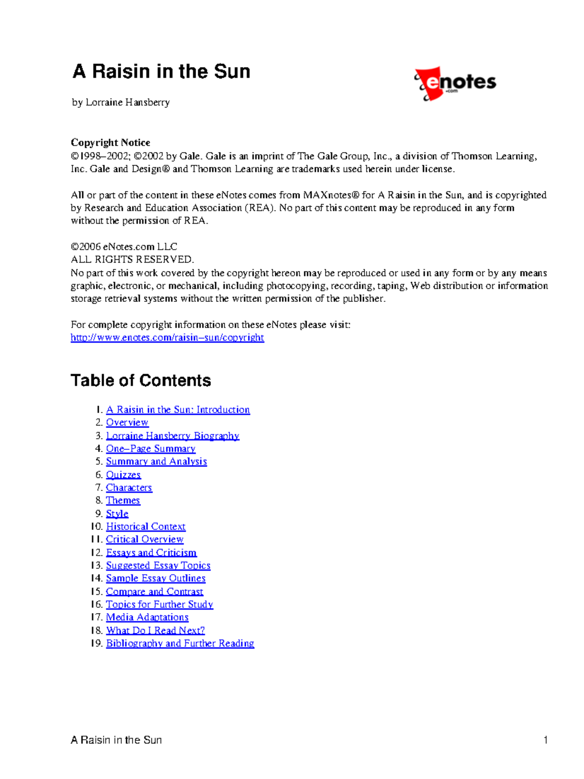 A Raisin IN THE SUN Teaching Notes by Unknown (z-lib - A Raisin in the ...