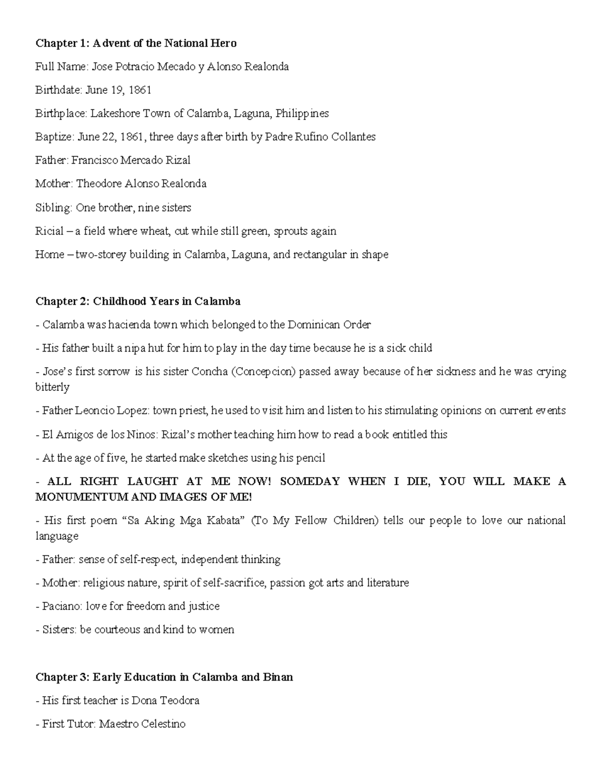 Rizal - Fir future rmt - Chapter 1: Advent of the National Hero Full ...