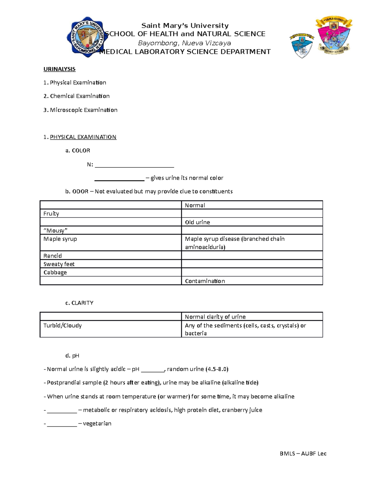 Chapter 1 Intro continuation - SCHOOL OF HEALTH and NATURAL SCIENCE ...