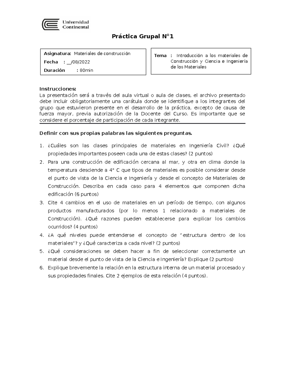 Práctica Grupal N°1 - trabajos - Práctica Grupal N° Instrucciones: La presentación será a través ...