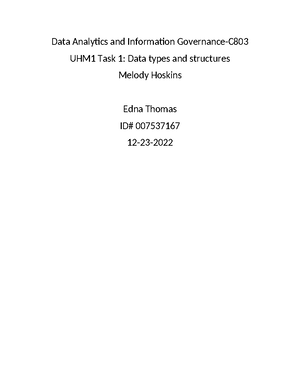 C803 task 3 - Passed - Shacura Moffitt C803: Data Analytics and ...