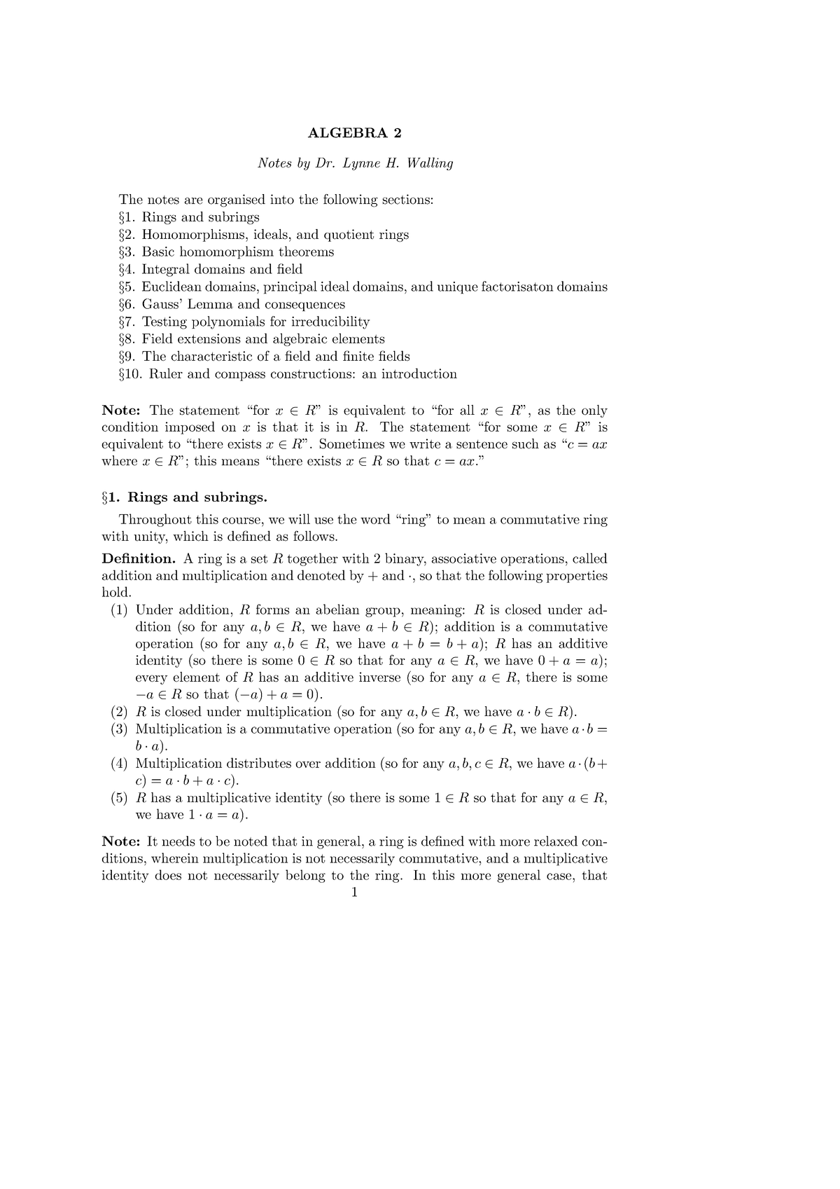 Algebra 2 Notes ALGEBRA 2 Notes By Dr Lynne H Walling The Notes Are algebra-2-notes-algebra-2-notes-by-dr-lynne-h-walling-the-notes-are