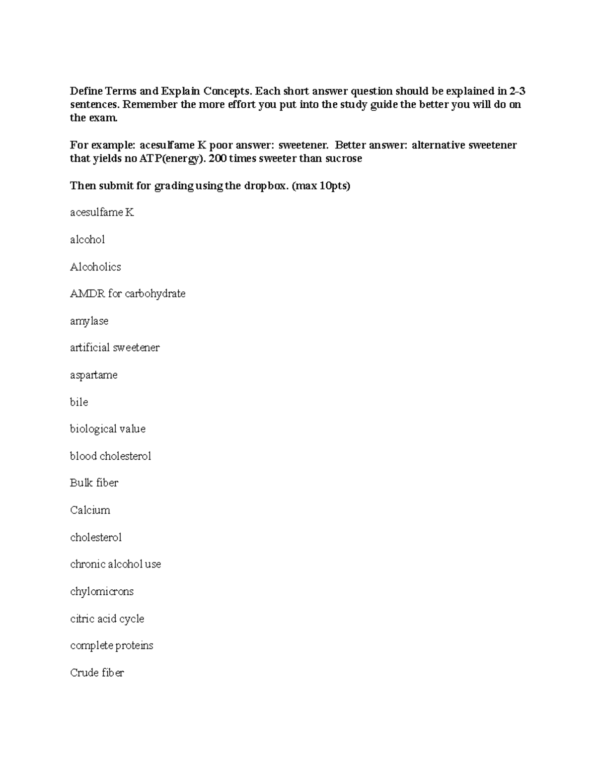 Exam 2 Study Guide - Define Terms and Explain Concepts. Each short ...