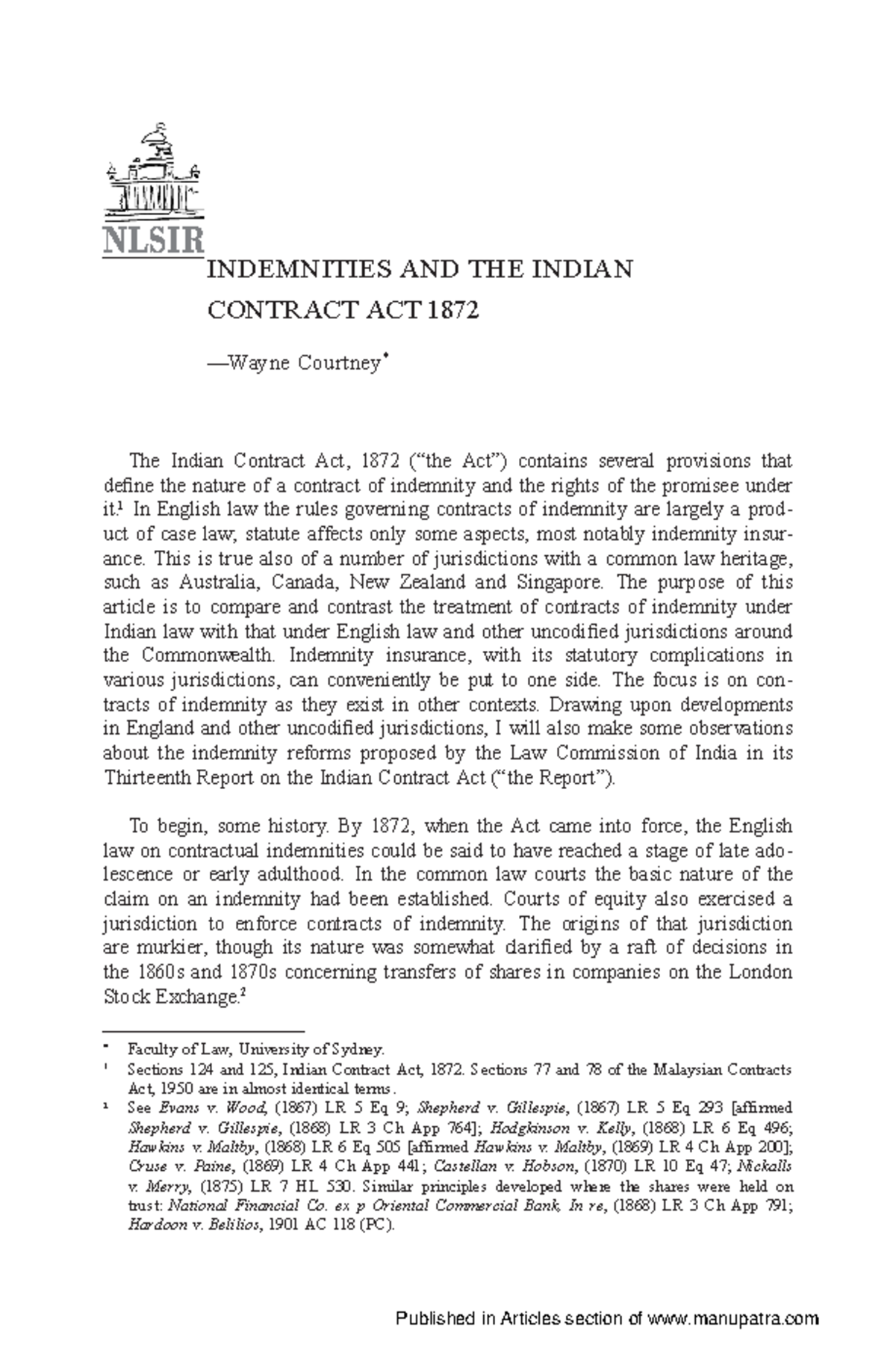 Indemnities - It provide the basic knowledge about indemnity of ...