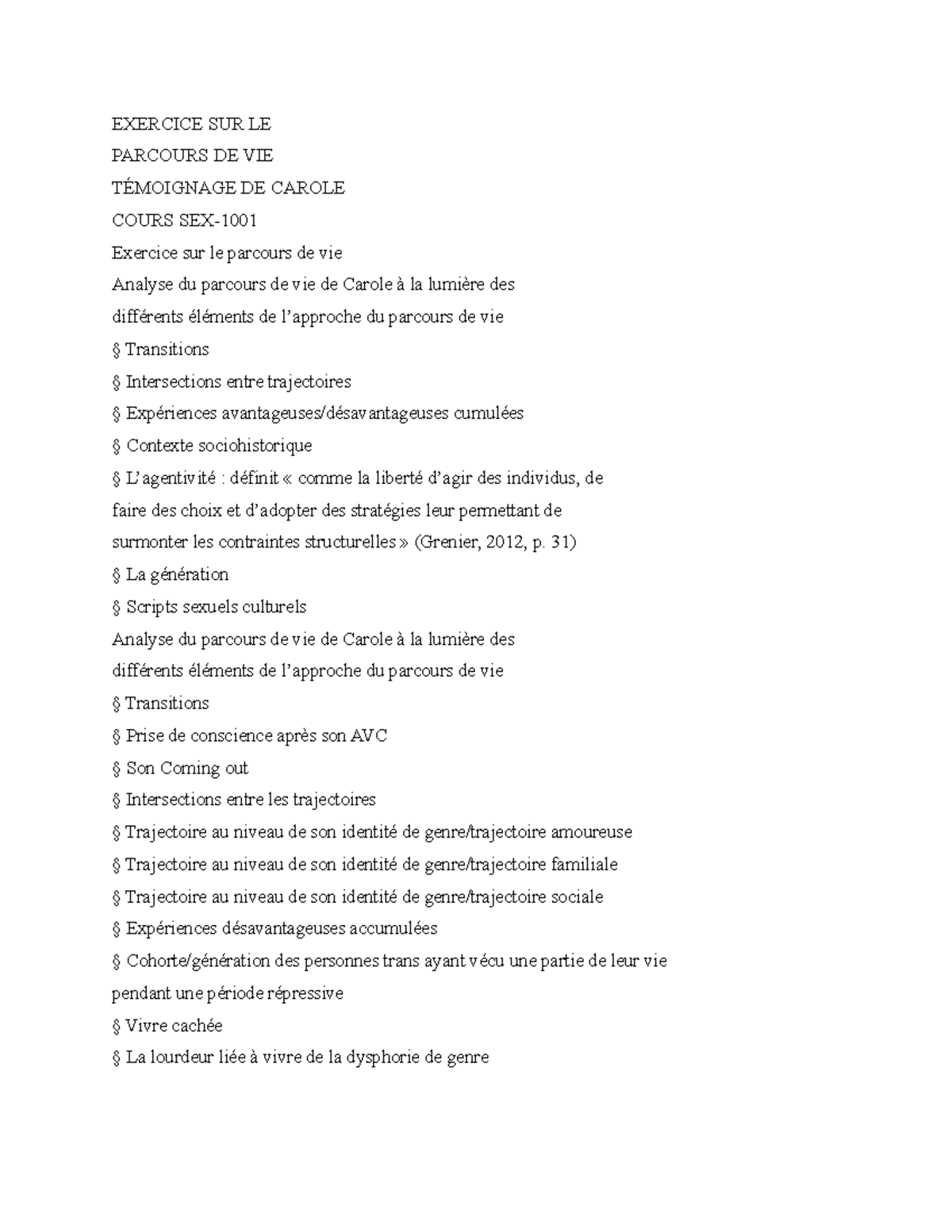 Cest Moi Carole Sex 1001 Exercice Sur Le Parcours De Vie TÉmoignage