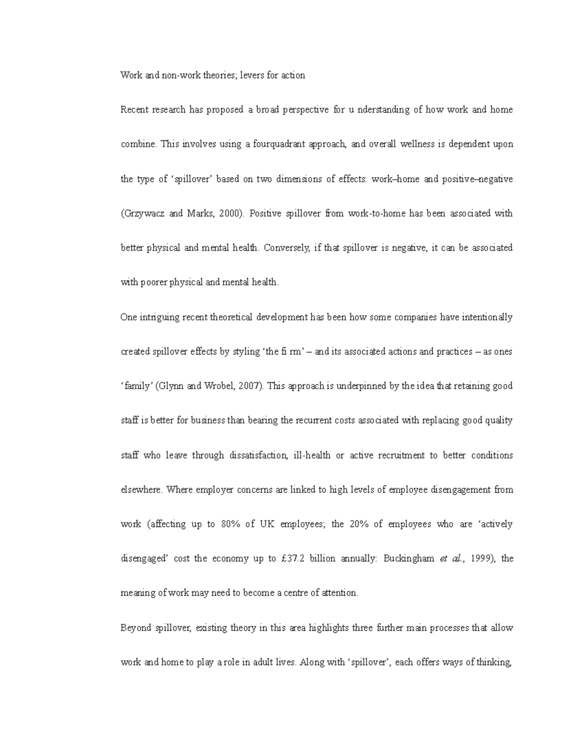 H21 - notes - Work and non-work theories; levers for action Recent ...