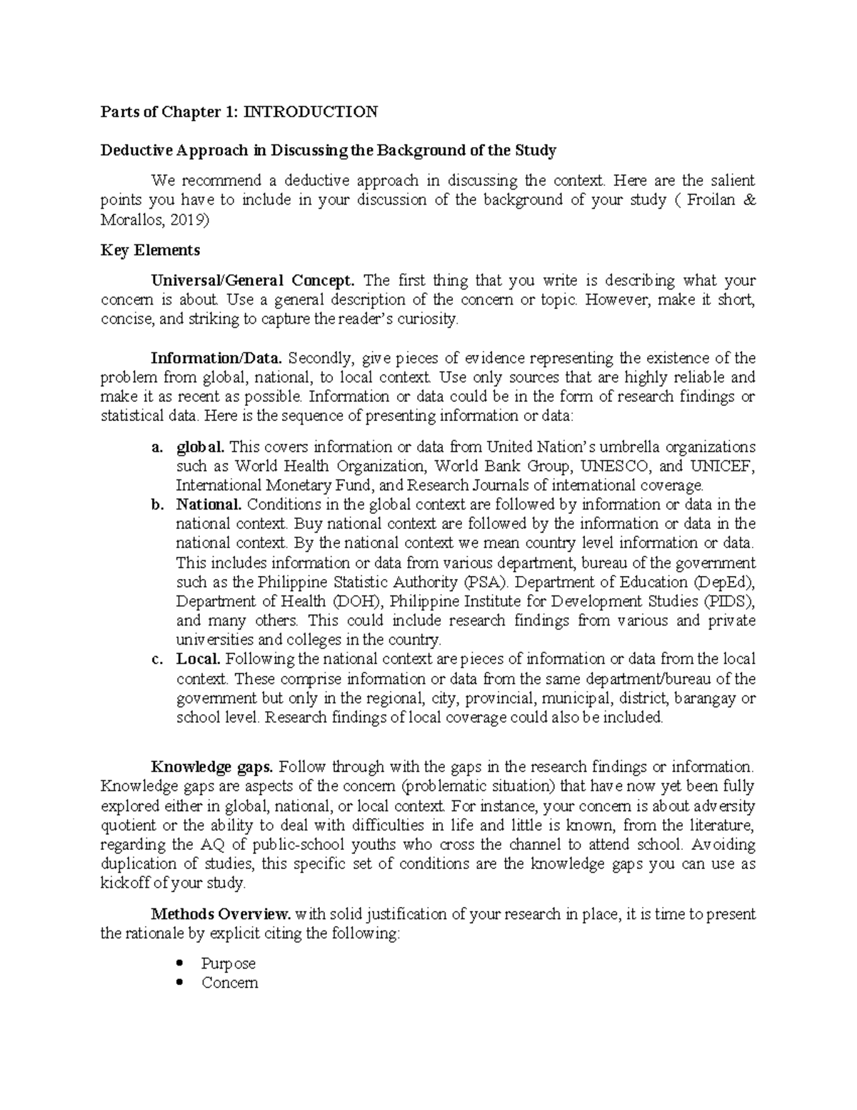 Parts of Chapter 1 Background OF THE Study - Parts of Chapter 1 ...