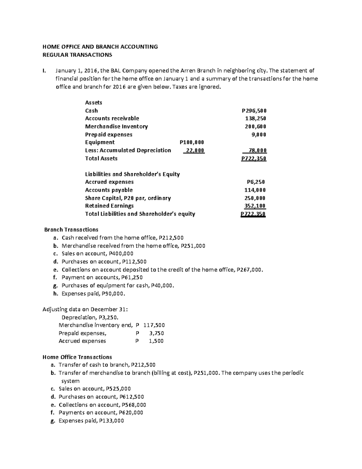 423461640 HOME Office AND Branch Accounting 1 docx - HOME OFFICE AND ...