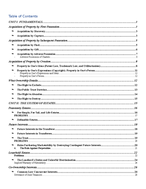 Property Outline (Sprankling) - What is property? Property as rights ...