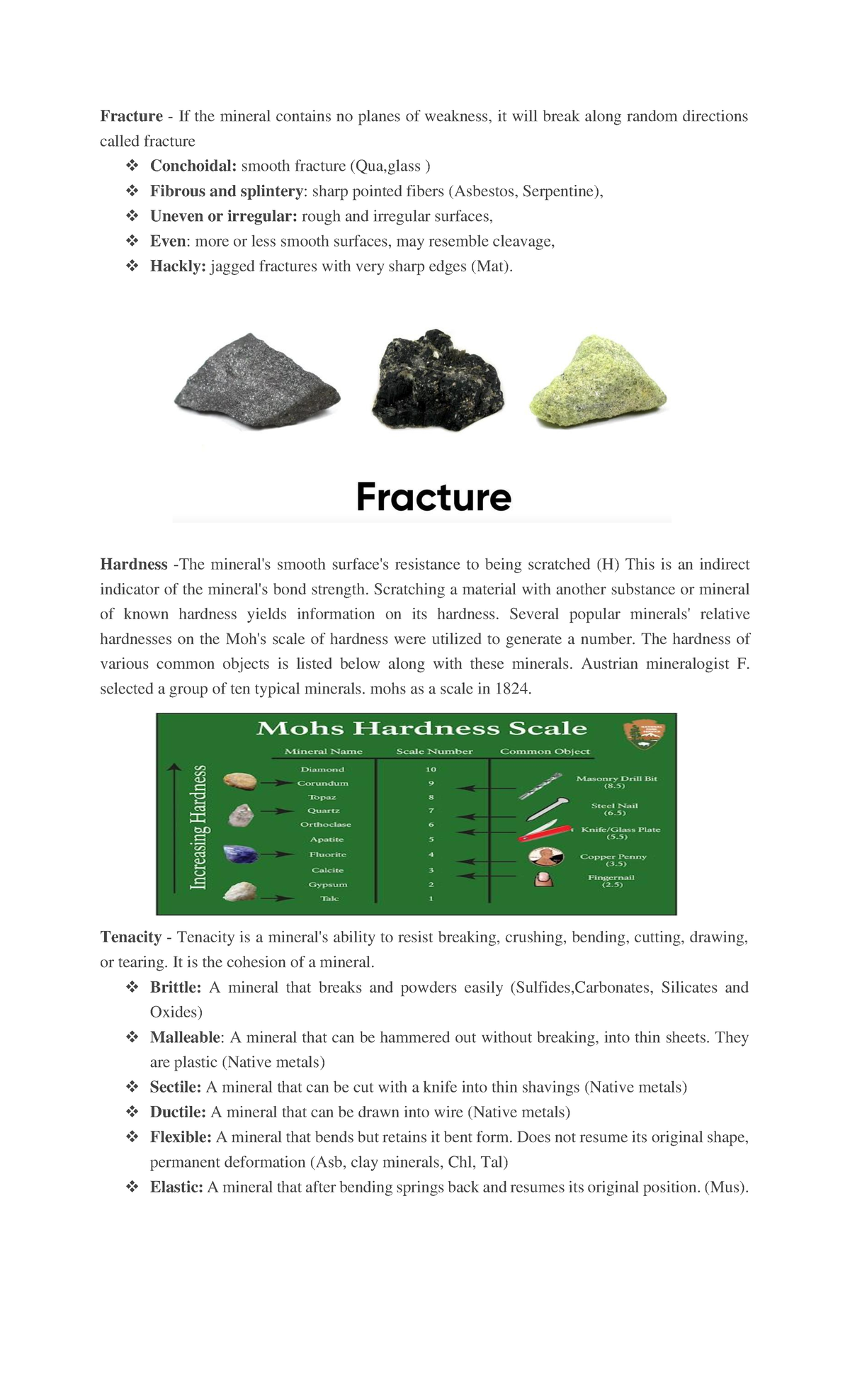 Fracture - Module - Geology - Fracture - If the mineral contains no ...