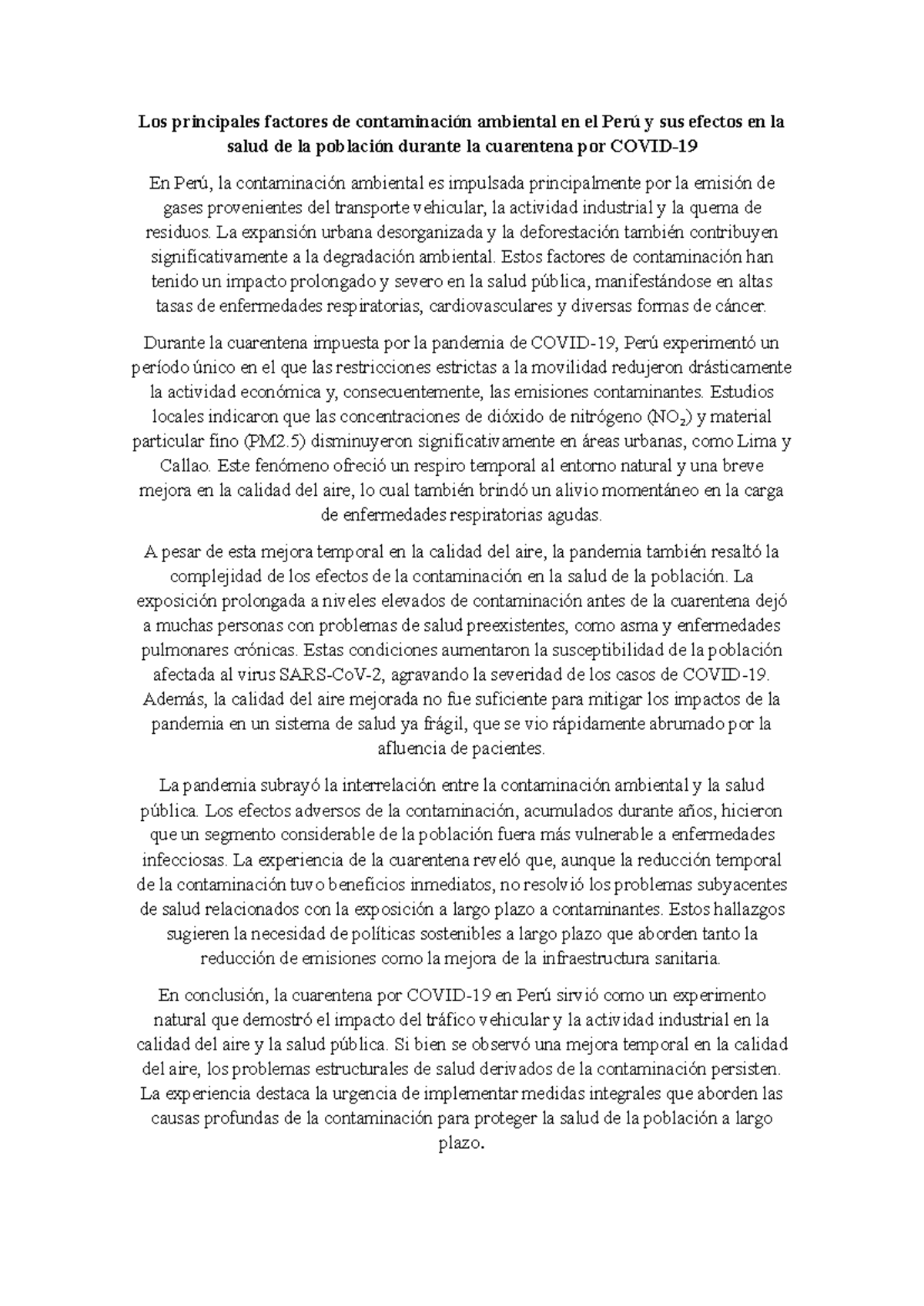 TA2 Covid 19 - Jsjjsj - Los principales factores de contaminación ...
