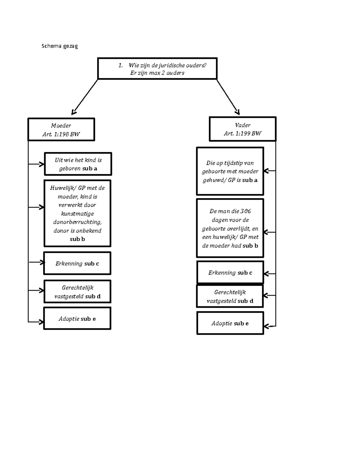 Schema gezag Familierecht - Schema gezag Gerechtelijk vastgesteld sub d ...