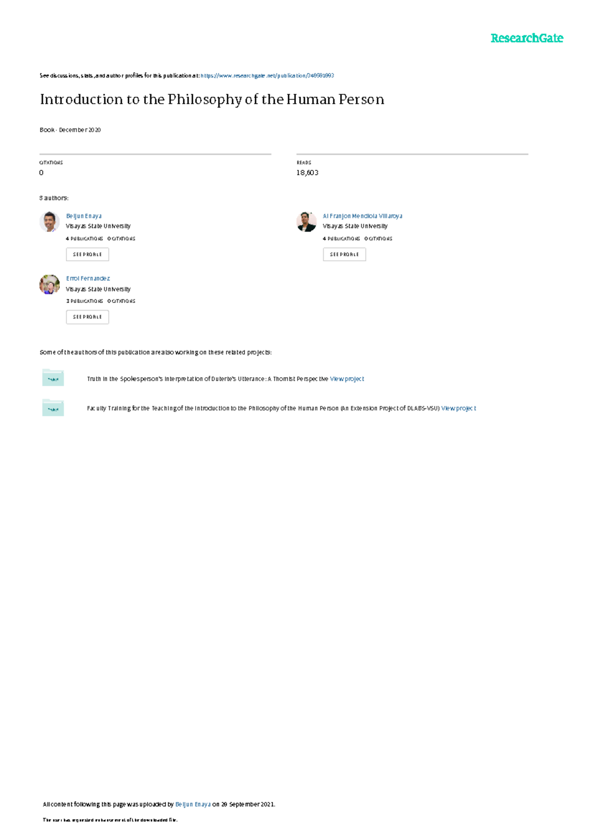 Philosophy of human person - See discussions, stats, and author ...