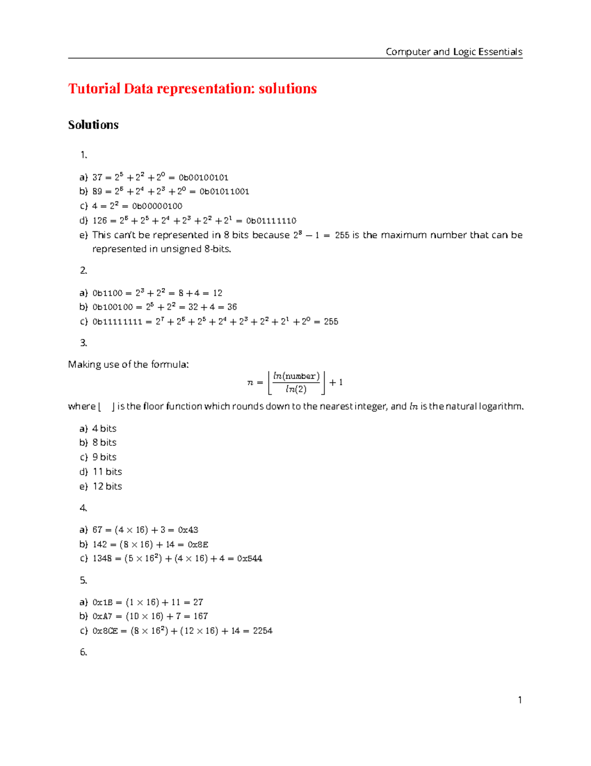 COS10023-solutions 02-VS 01 (Week 2 Lab Solutions) - ComputerandLogicEssentials Tutorial Data ...