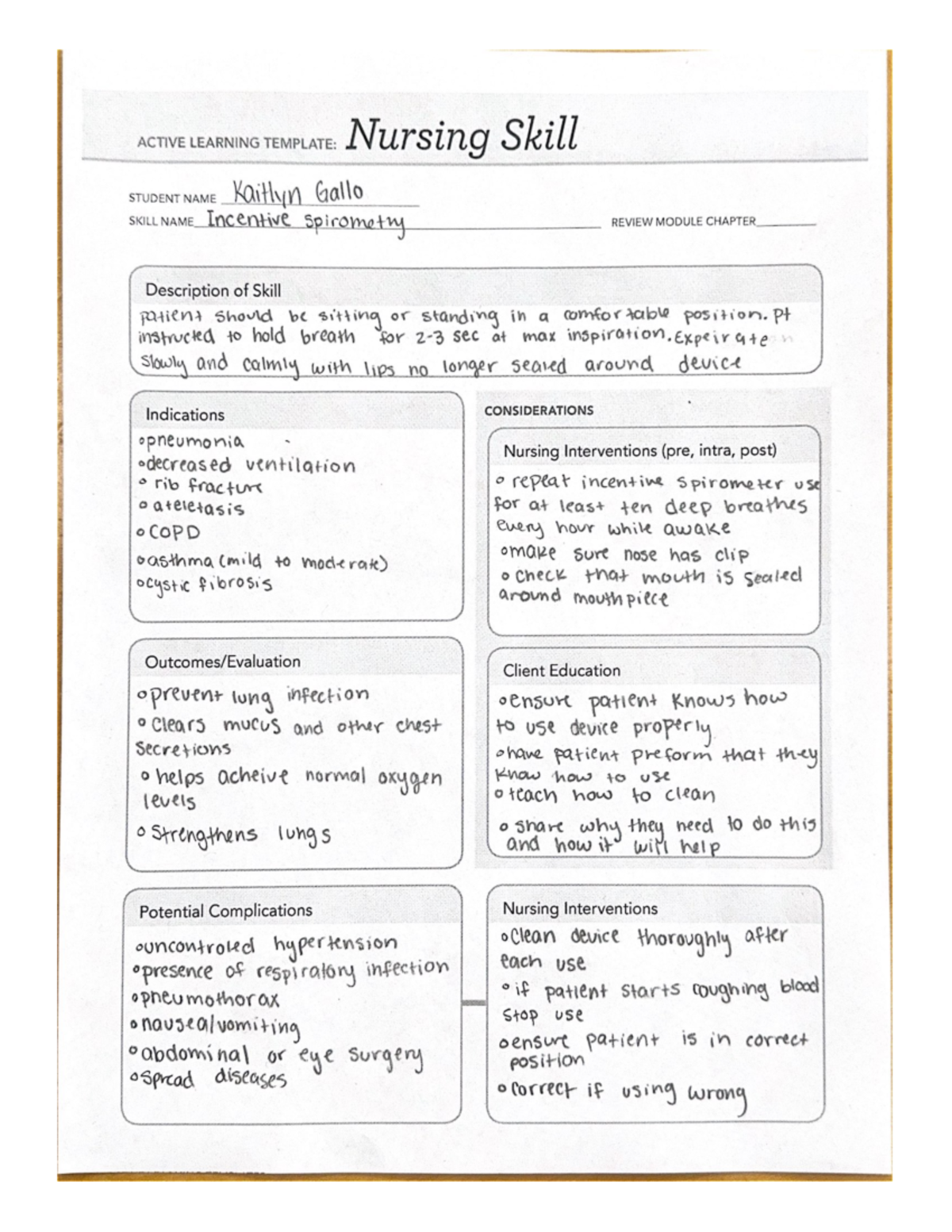Nursing Skill copy - worksheet - AHS 1020 - Studocu
